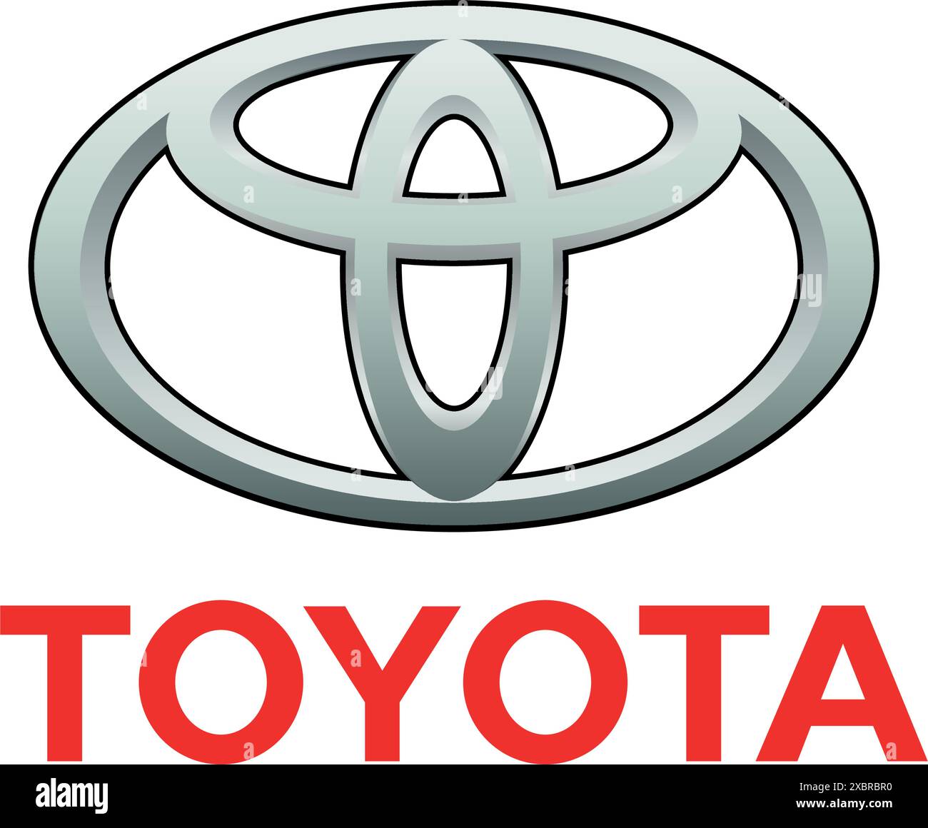 Toyota logo on a transparent background, vector illustration. Toyota ...