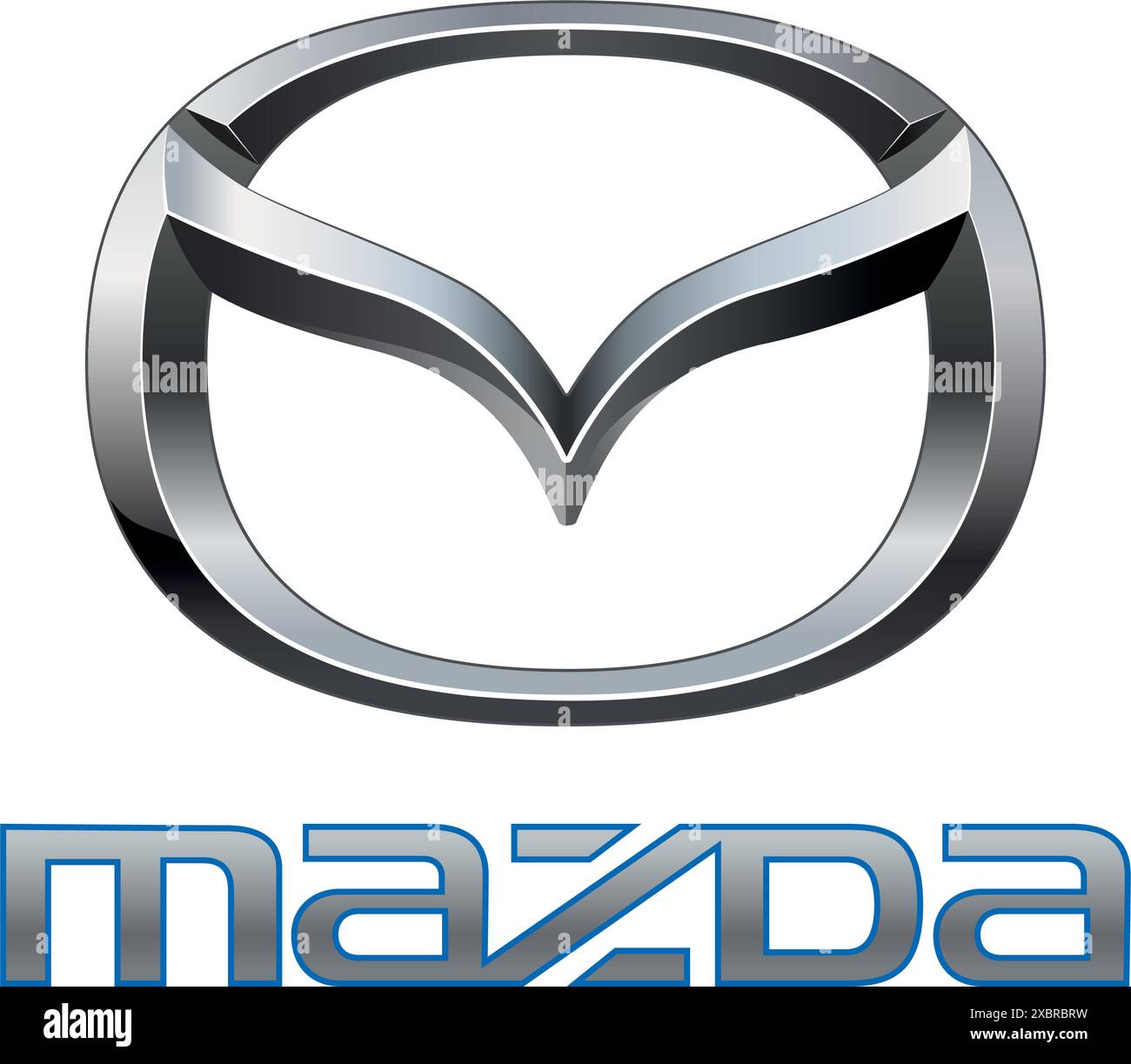 Mazda logo on a transparent background, vector illustration. Mazda is a ...