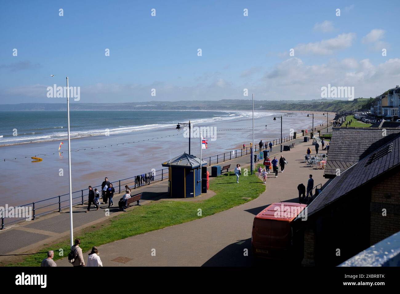The seafront and beach at Filey, North Yorkshire East Coast, northern ...