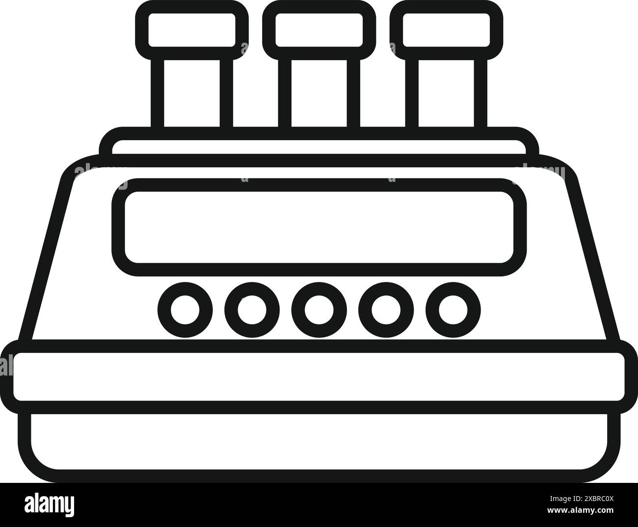 Laboratory equipment analyzing test tubes icon thin line Stock Vector ...