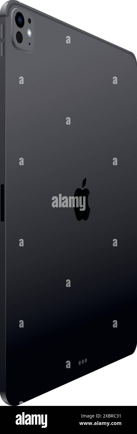 Apple iPad Pro in space black color, isolated on a transparent ...