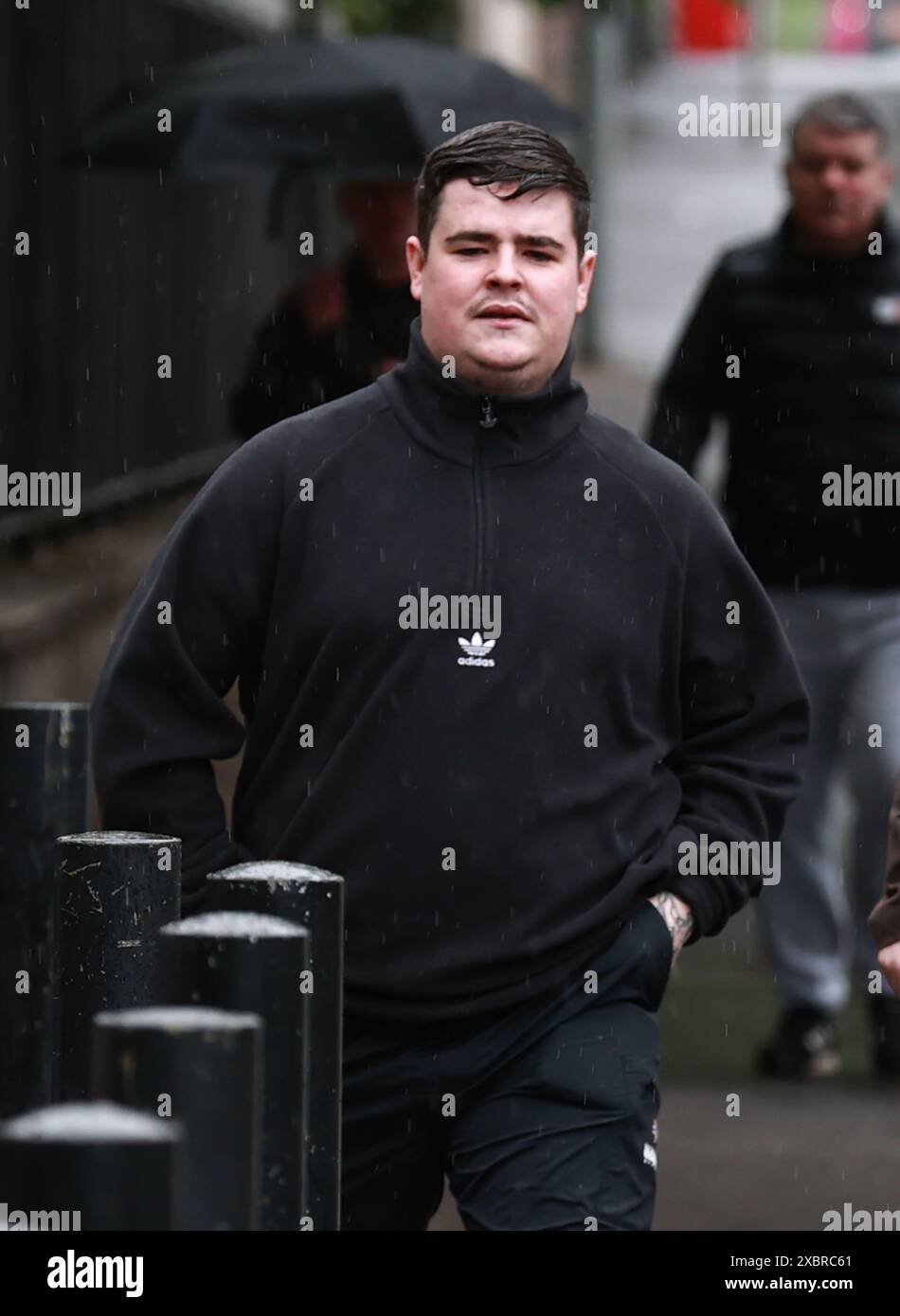 Jordan Devine arrives at Laganside Court, Belfast, where he along with ...