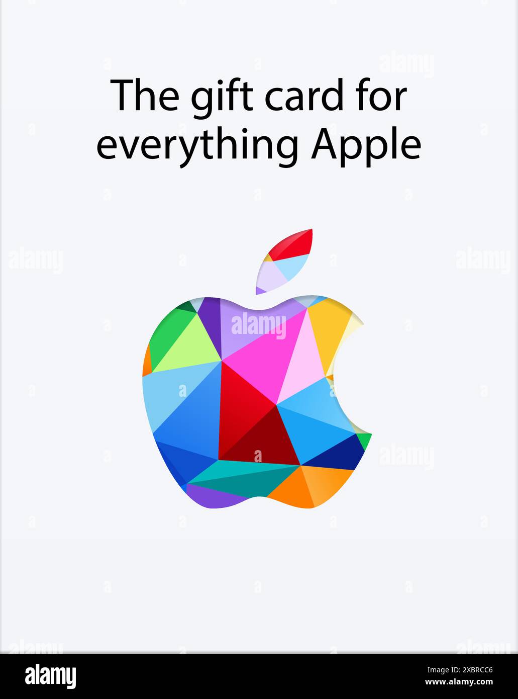 Apple gift card for the purchase of goods and services, isolated on a ...