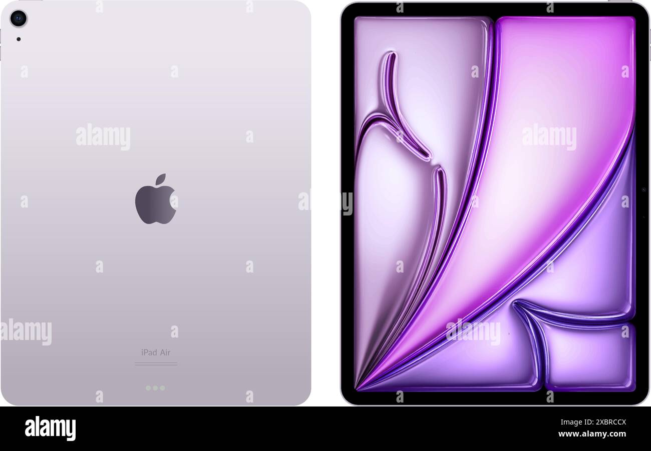 Apple iPad Air in purple color, isolated on a transparent background ...