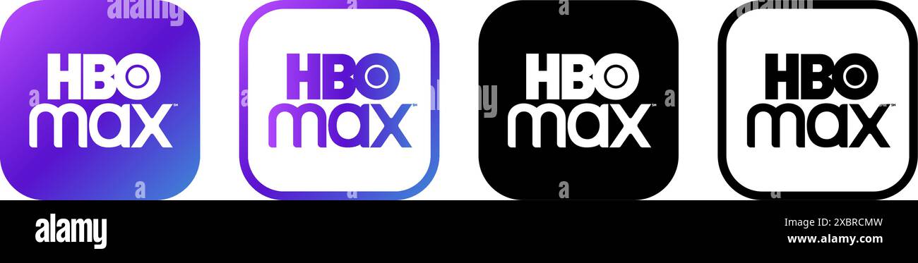 Set of HBO Max mobile app icons, isolated on a white background, vector ...