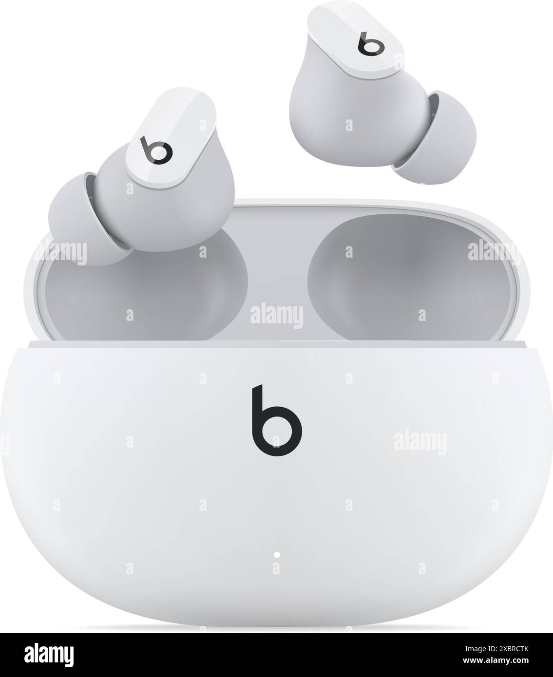 Apple Beats Studio Buds in White color, isolated on a transparent ...