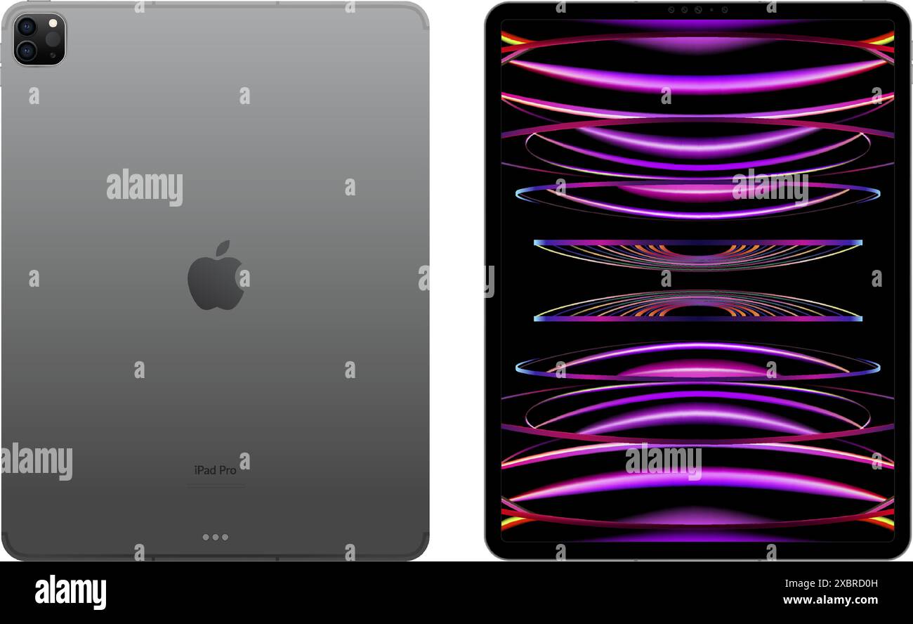 Apple iPad Pro Grey color, isolated on a white background, vector ...