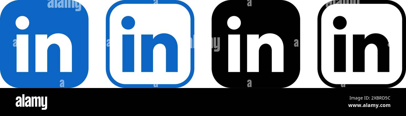 Set Of Linkedin Mobile App Icons Isolated On A White Background Vector Illustration Linkedin