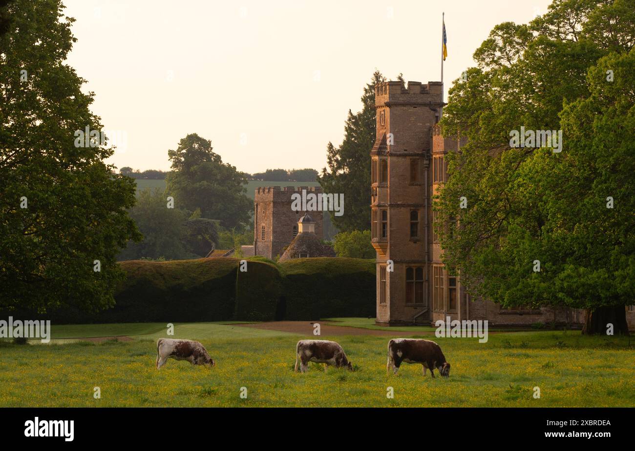 North Facade and meadows at Rousham House and gardens,Oxfordshire ...