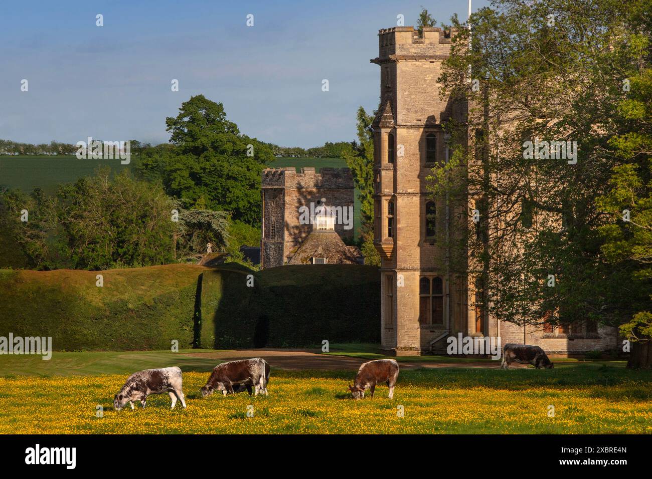 North Facade and meadows at Rousham House and gardens,Oxfordshire ...