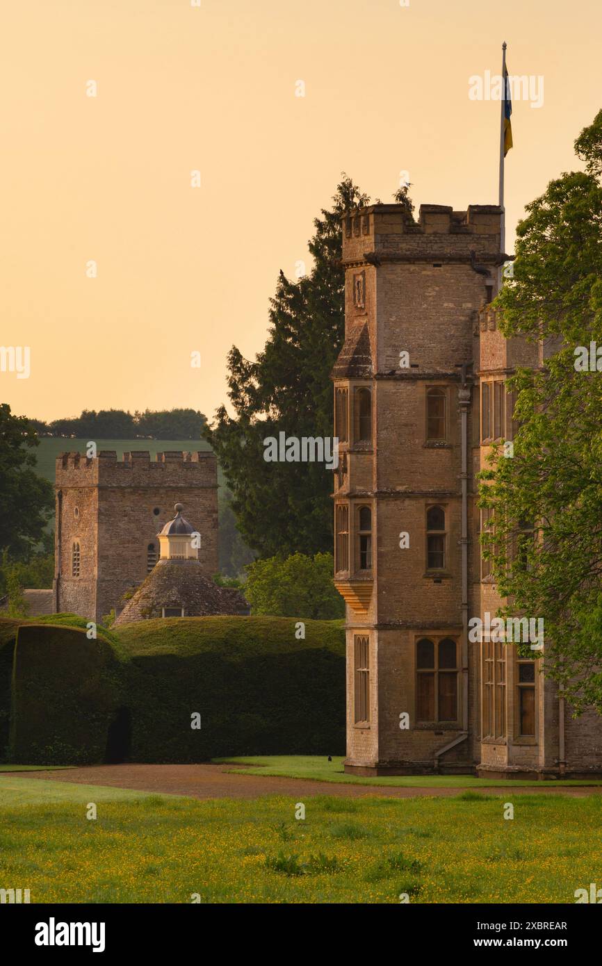 North Facade and meadows at Rousham House and gardens,Oxfordshire ...