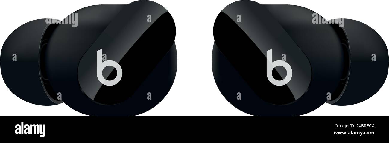 Apple Beats Studio Buds in Black color, isolated on a transparent ...
