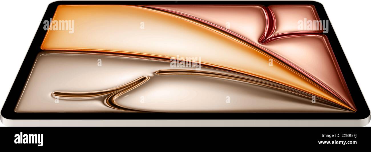 Apple iPad Air in starlight color, isolated on a transparent background ...