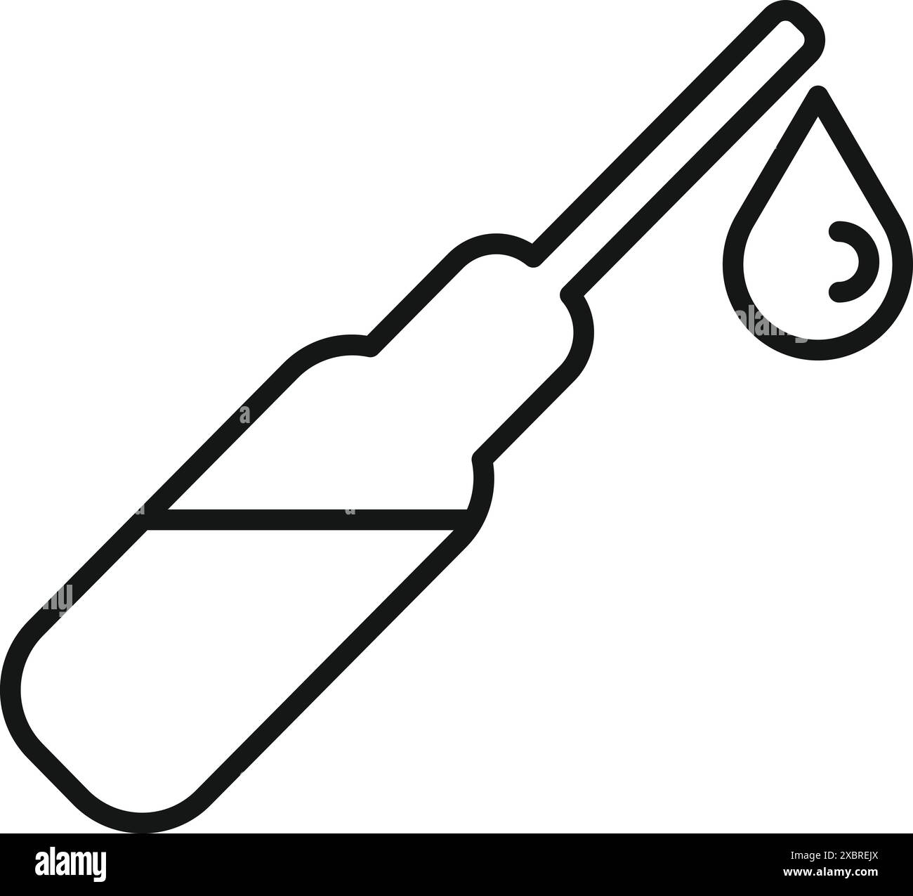 Simple black and white icon of a pipette dropping liquid, perfect for ...