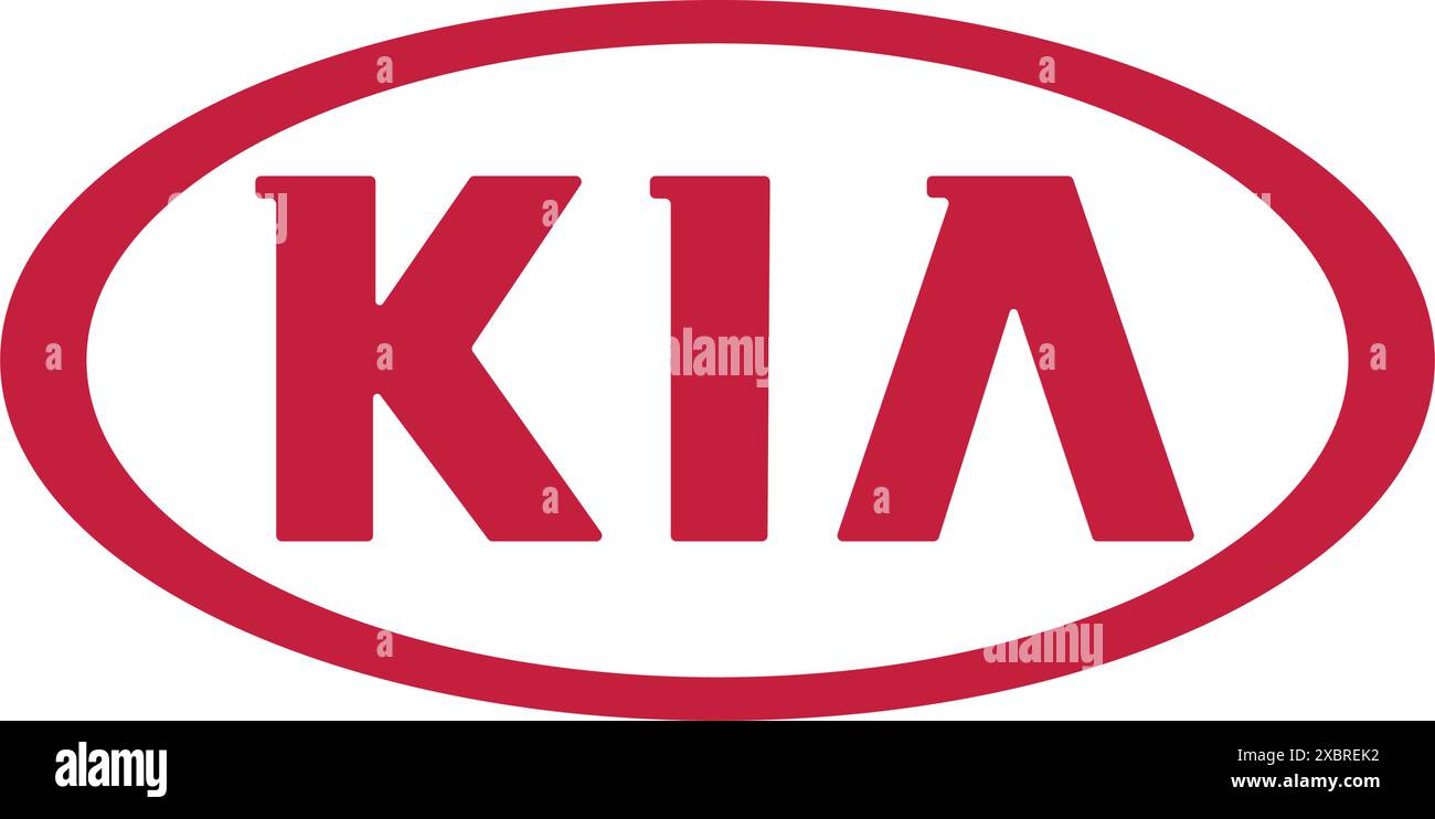 KIA logo on a transparent background, vector illustration. KIA is a South Korean multinational ...