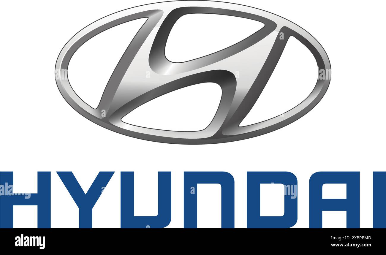 Hyundai logo on a transparent background, vector illustration. Hyundai ...