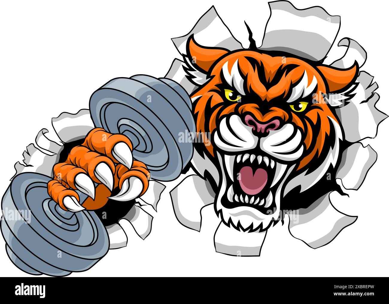 Cartoon tiger bodybuilder hi-res stock photography and images - Alamy