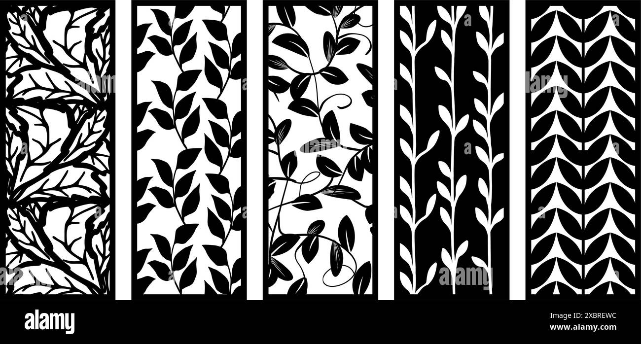 Laser cut leafs panel. room divider screens, paper craft, card ...