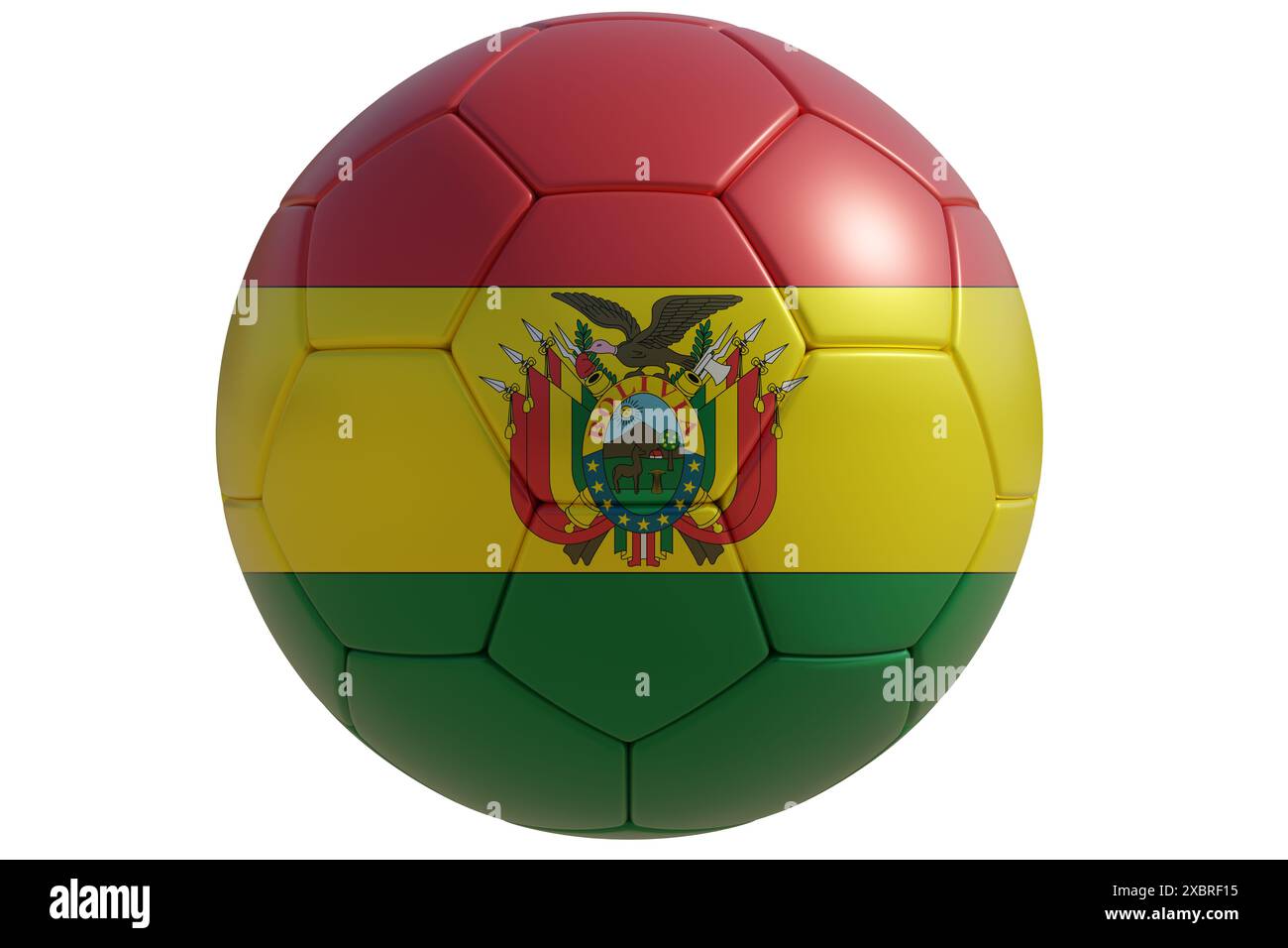 Soccer ball with Bolivian flag isolated on white transparent. Football ...