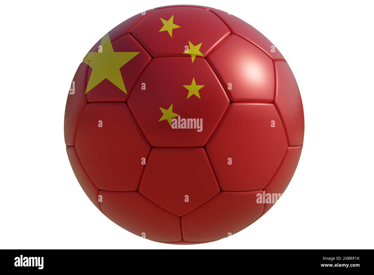 Soccer ball with chinese flag isolated on white transparent. Football ...