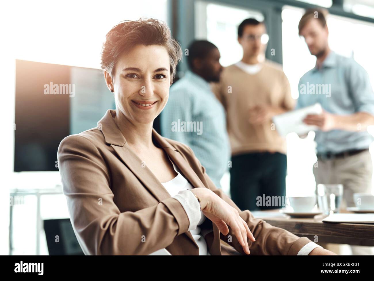 Portrait, smile and business woman in office for career, job or leader ...