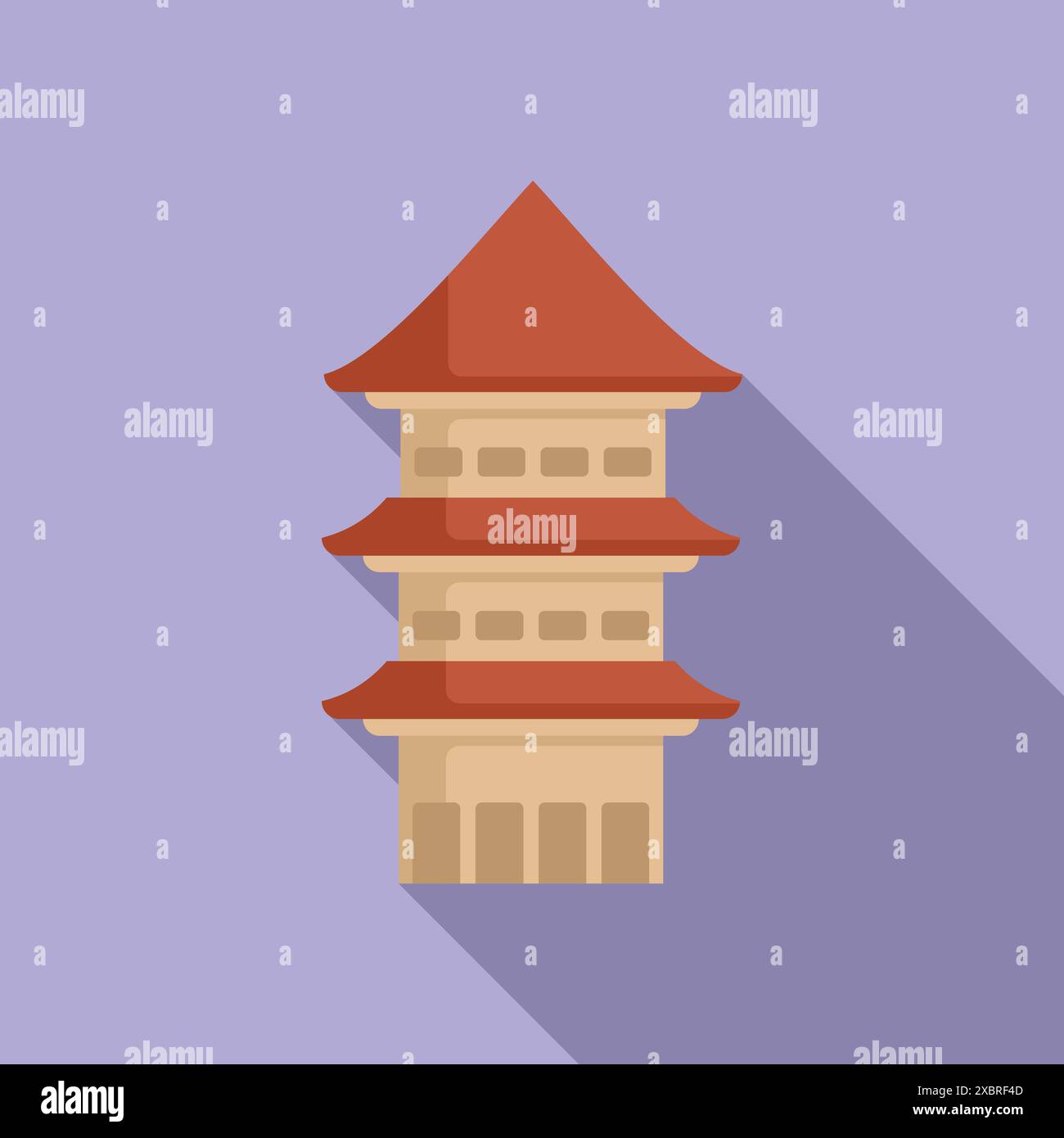 Traditional japanese pagoda building with curved red roofs standing ...