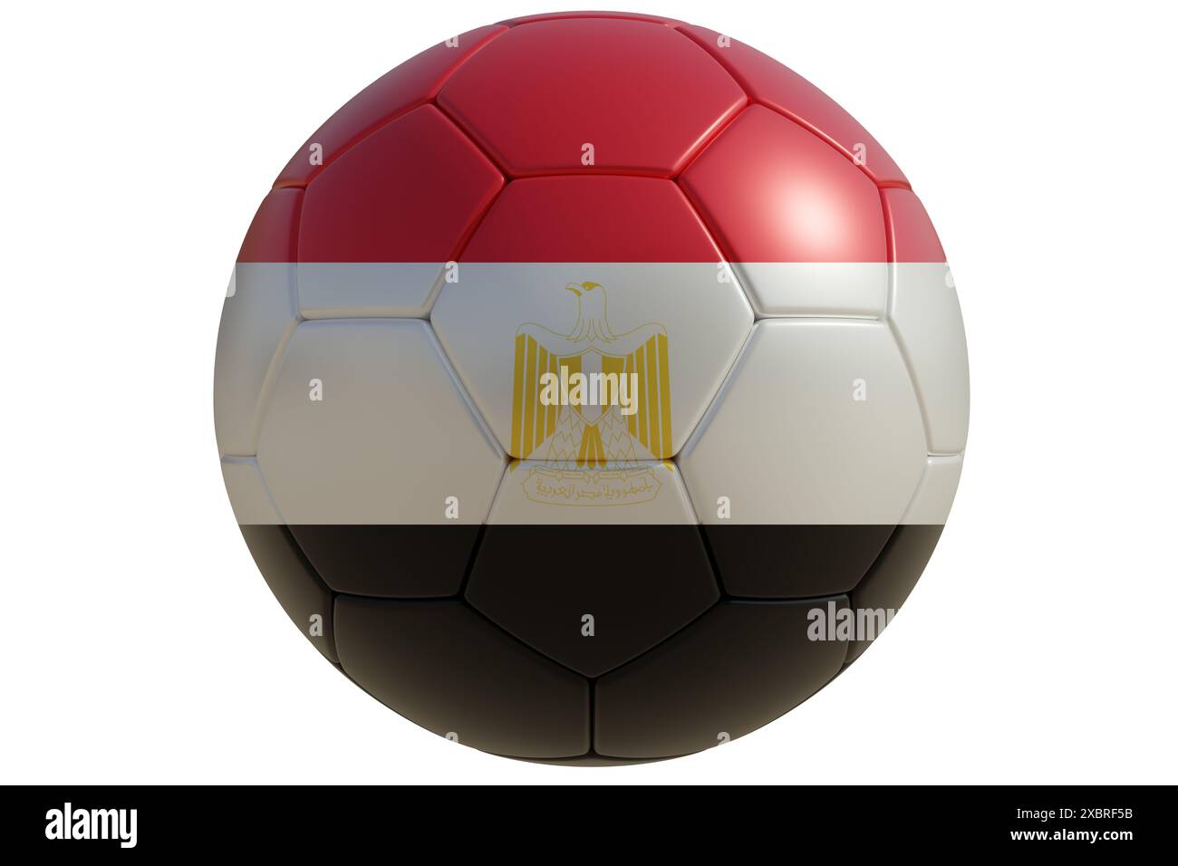Soccer ball with egyptian flag isolated on white transparent. Football ...