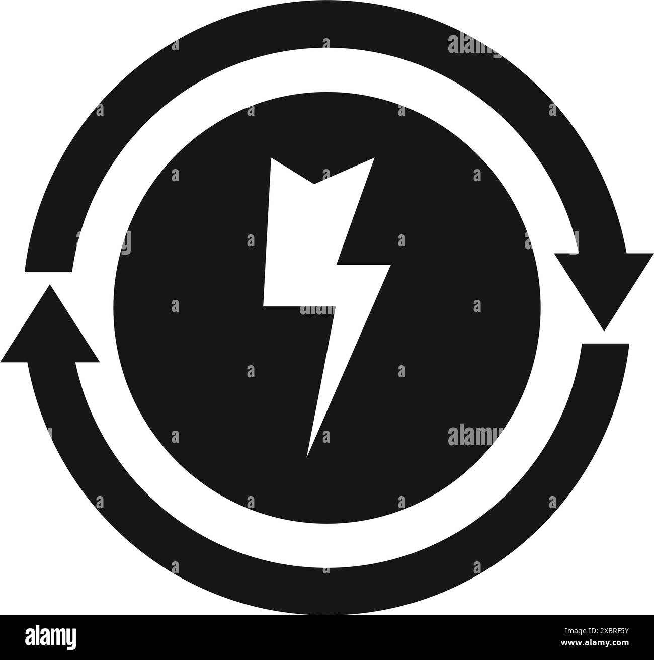 Black and white icon of renewable energy is depicting a lightning bolt ...