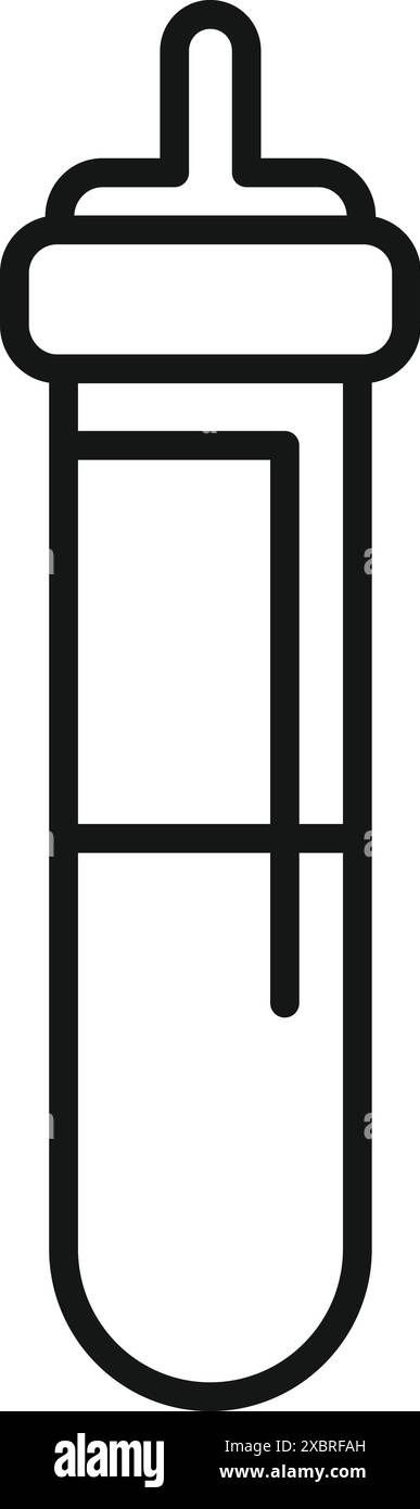 Simple line drawing of a test tube containing liquid, useful for ...