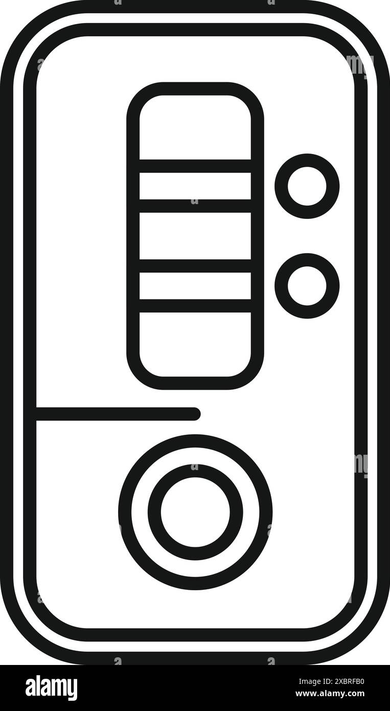 Line icon representing a car air conditioner panel allowing to change ...