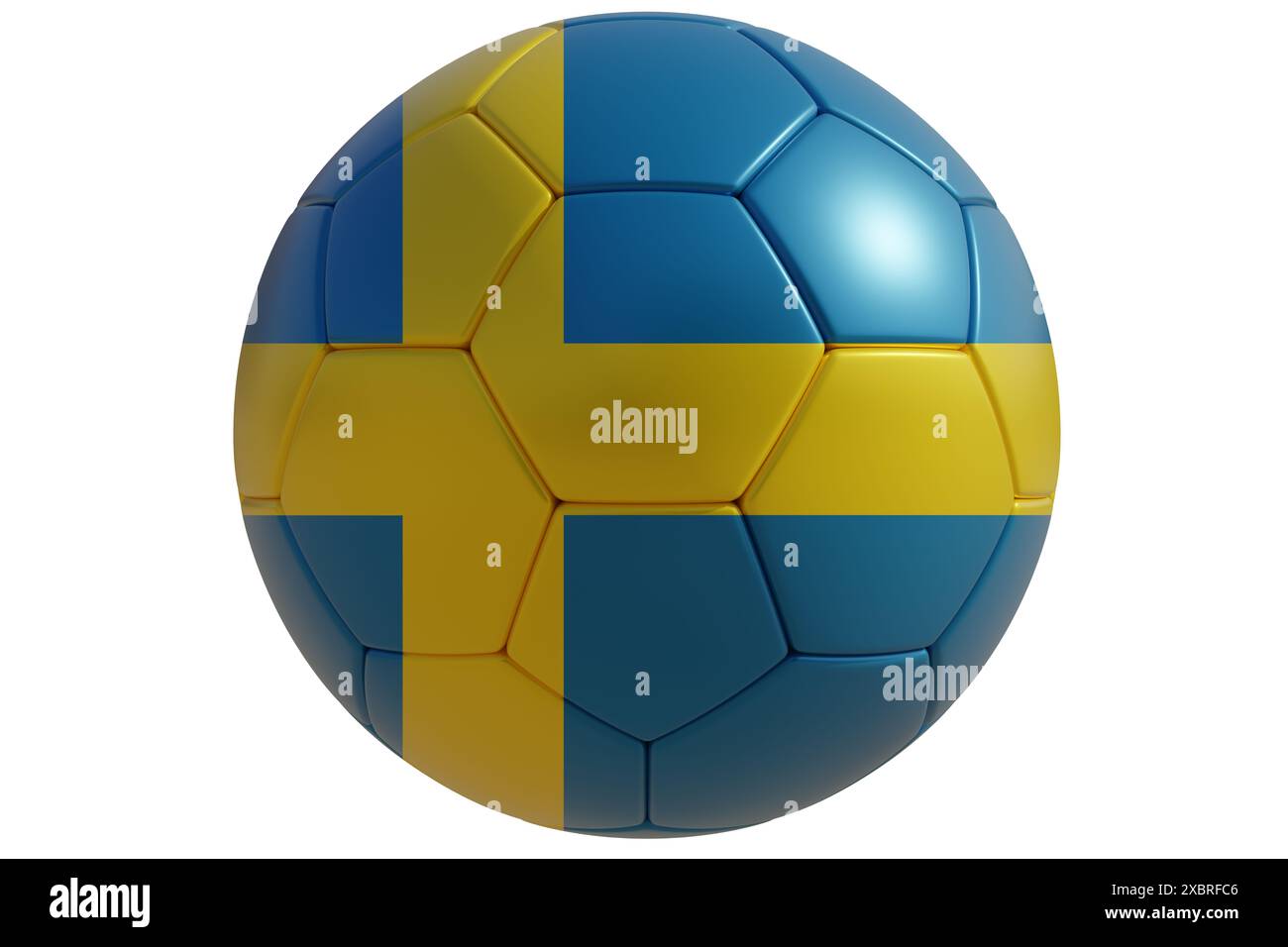 Football ball with swedish flag isolated on white transparent. Soccer ...