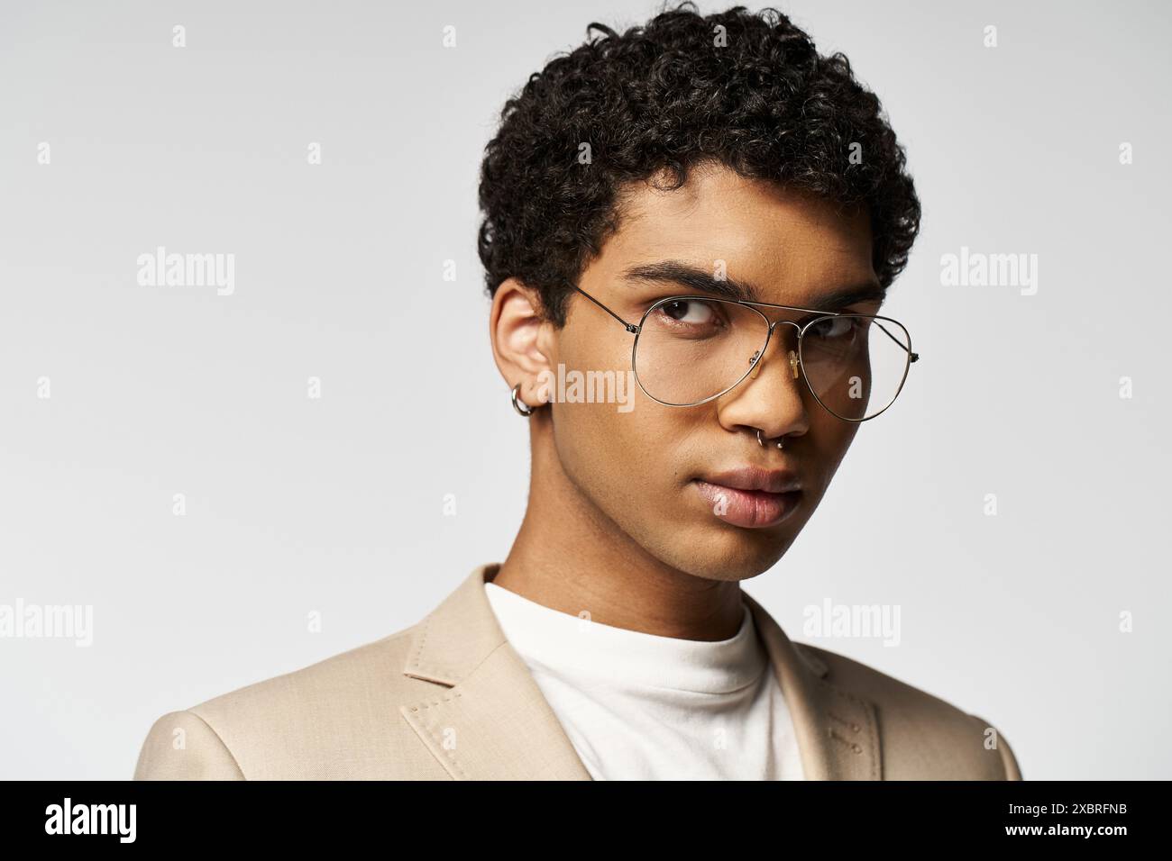Stylish business man in glasses hi-res stock photography and images - Alamy