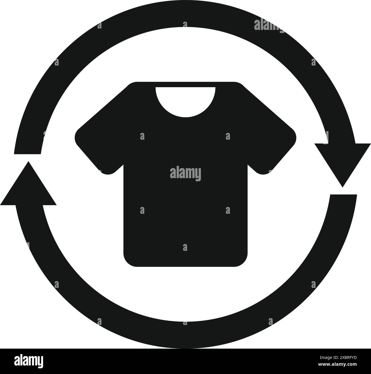 Black symbol of a t shirt with two arrows forming a circle, promoting ...