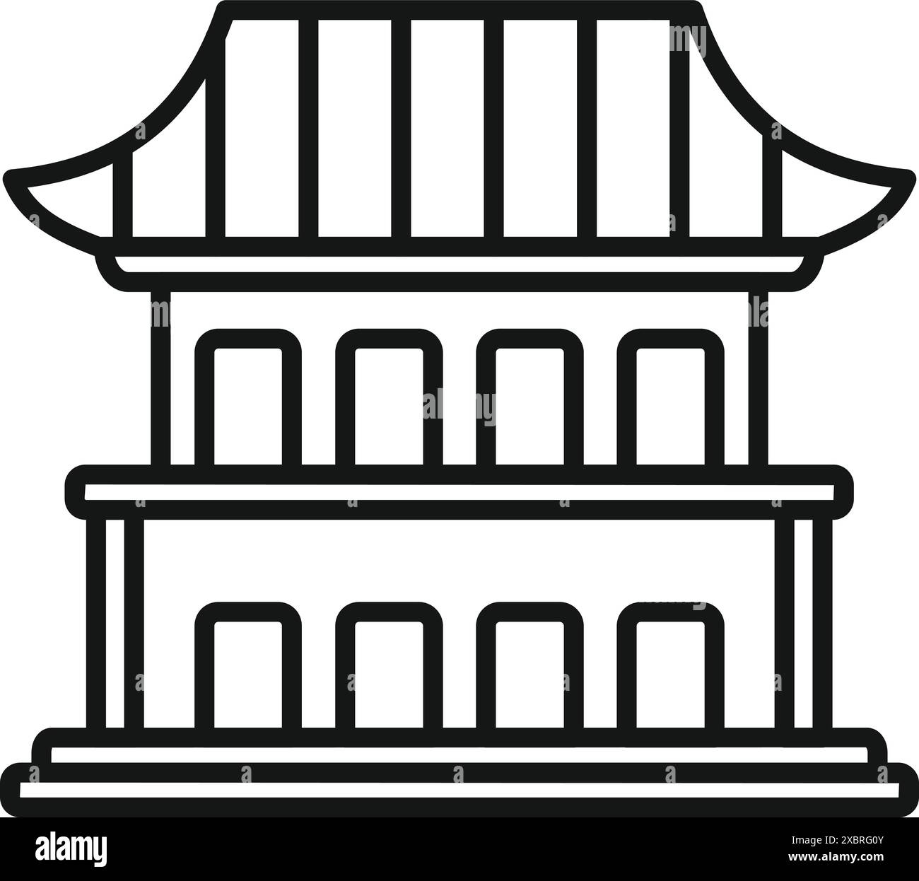 Asian architecture with multiple windows representing traditional ...