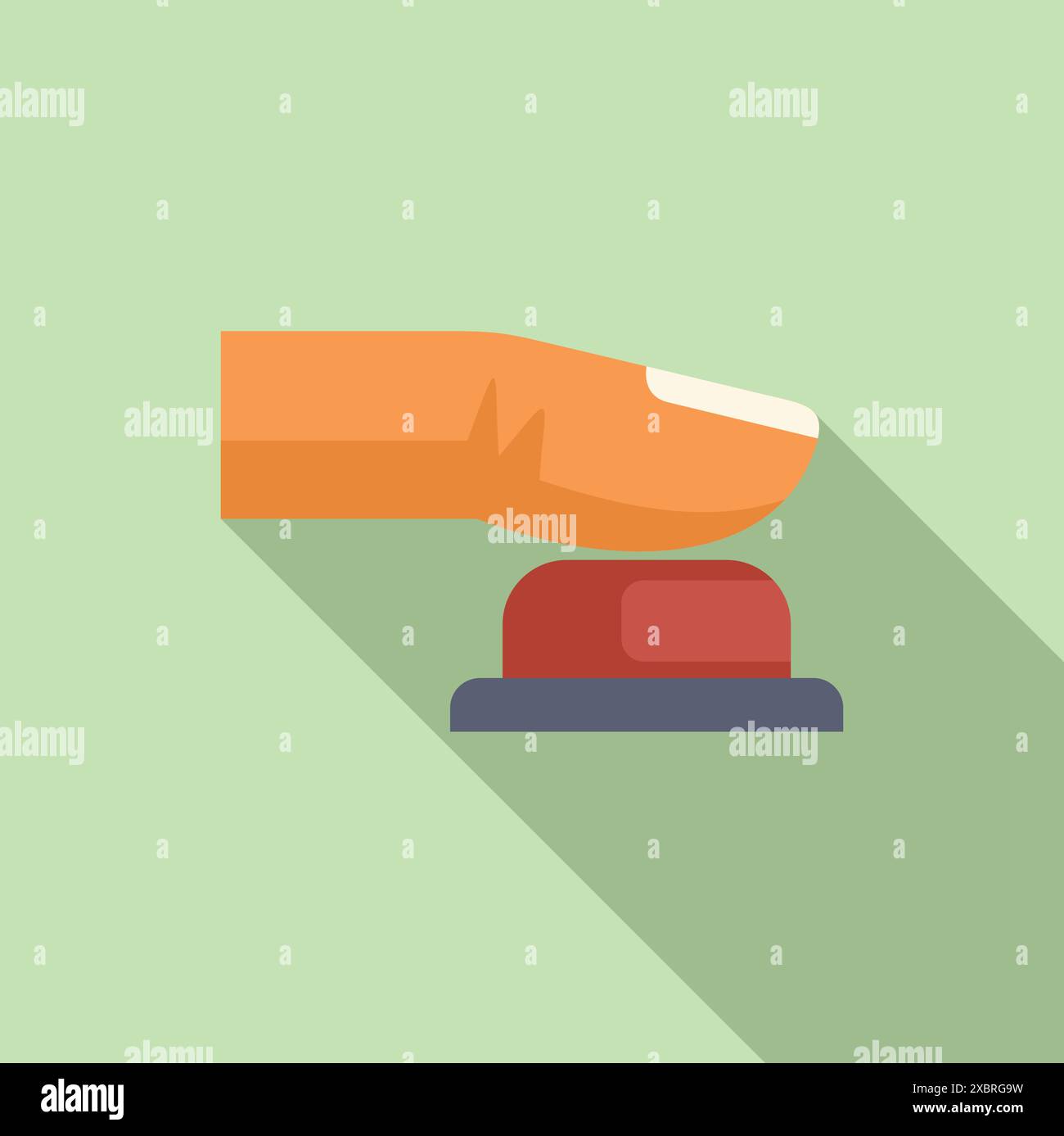 Finger is pushing a red button activating an emergency system Stock ...