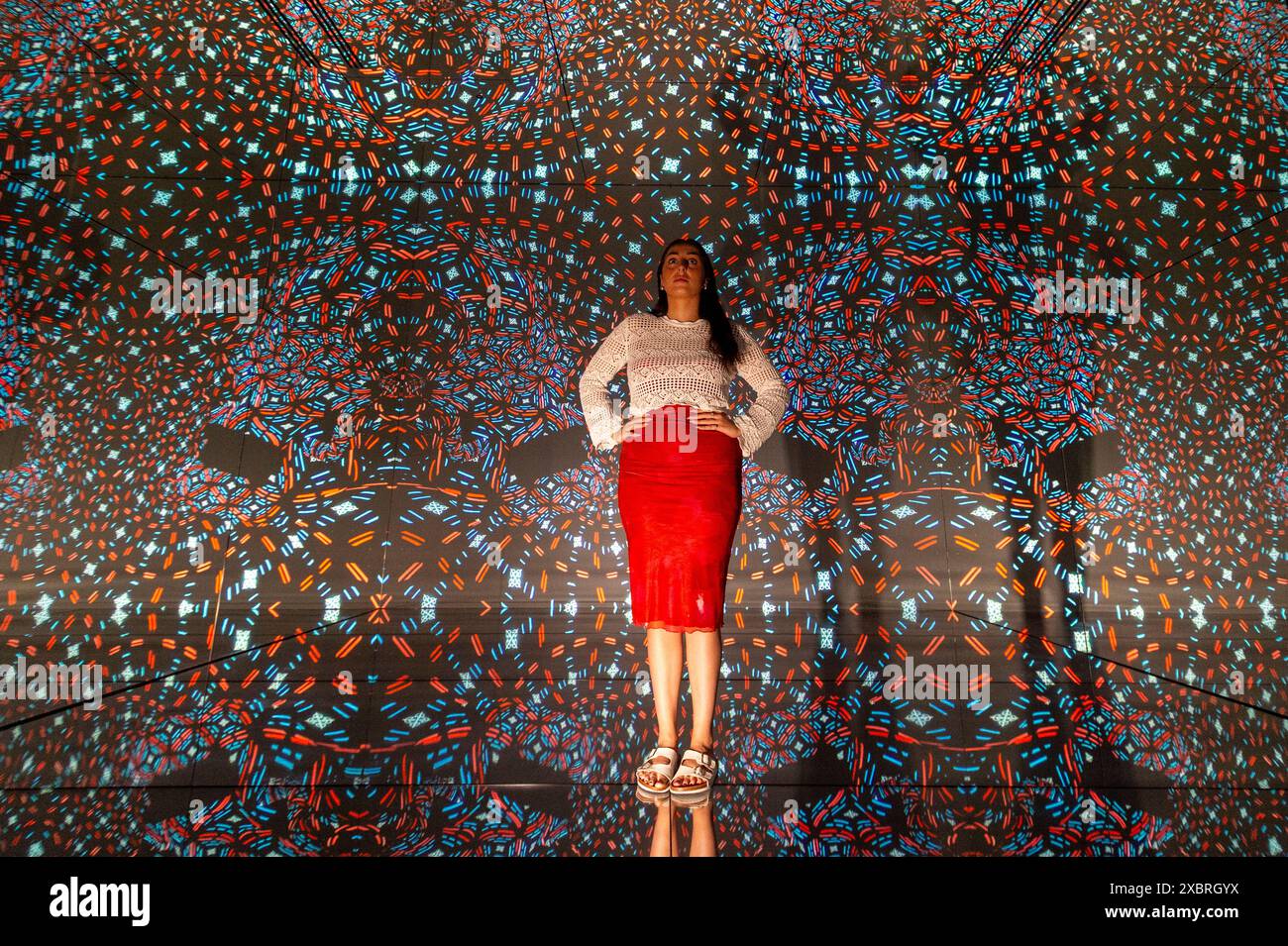 London, UK. 13 June 2024. A staff member in room 2 ‘Progress of the ...