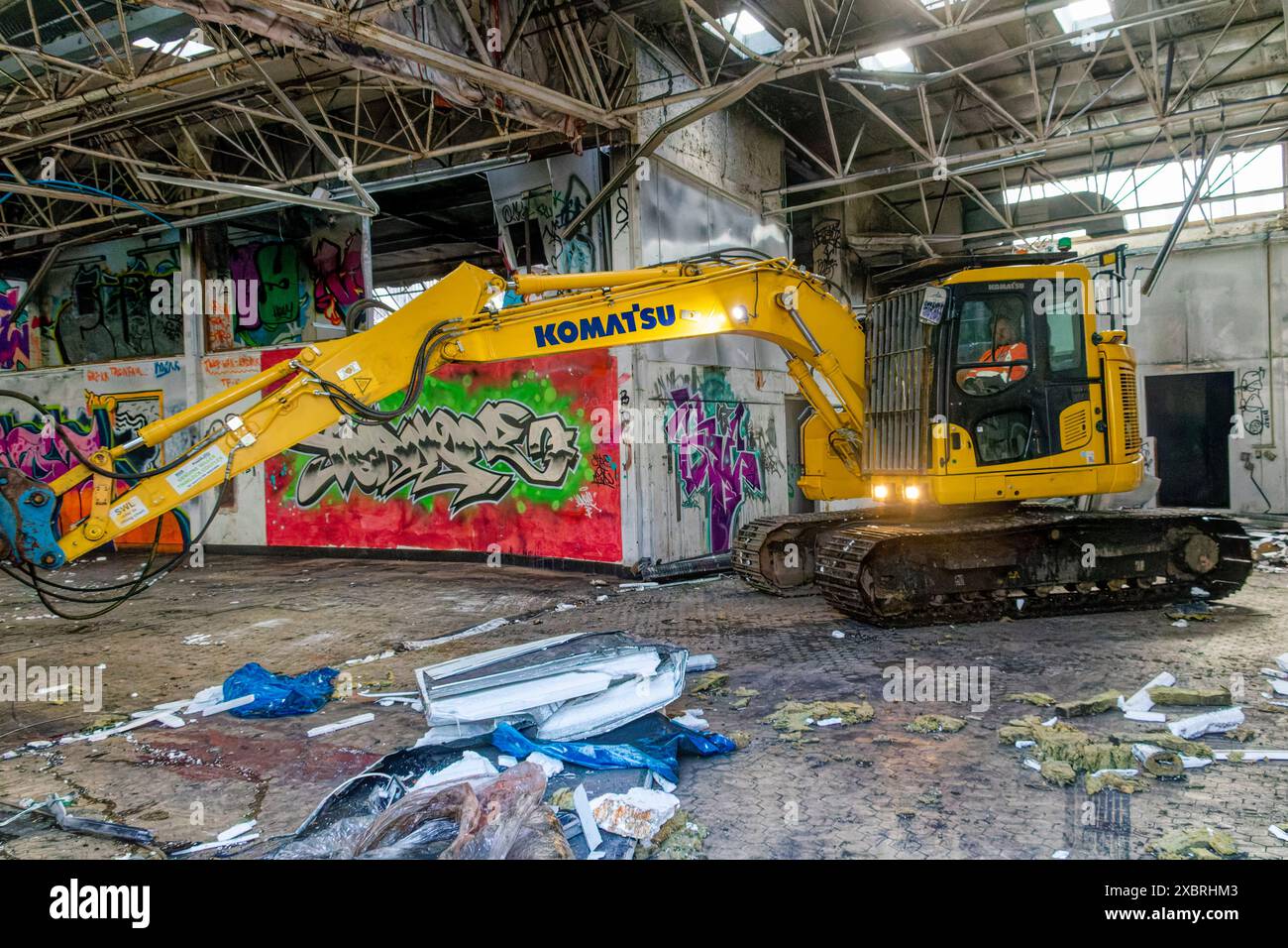Interior View of an Outbuilding With Bulldozer at the Derelict Torridge ...