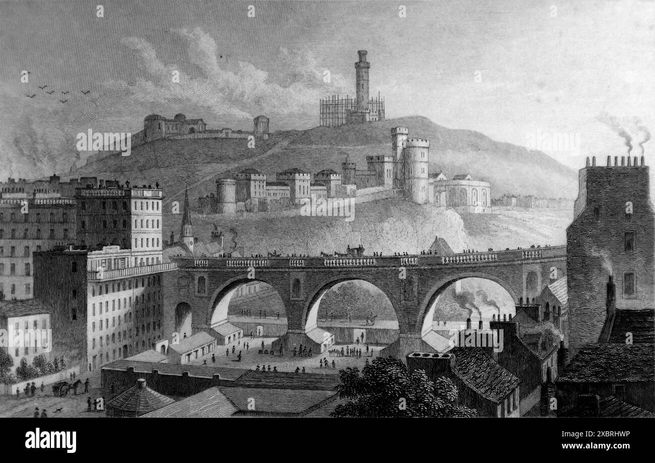 North bridge edinburgh engraving hi-res stock photography and images ...