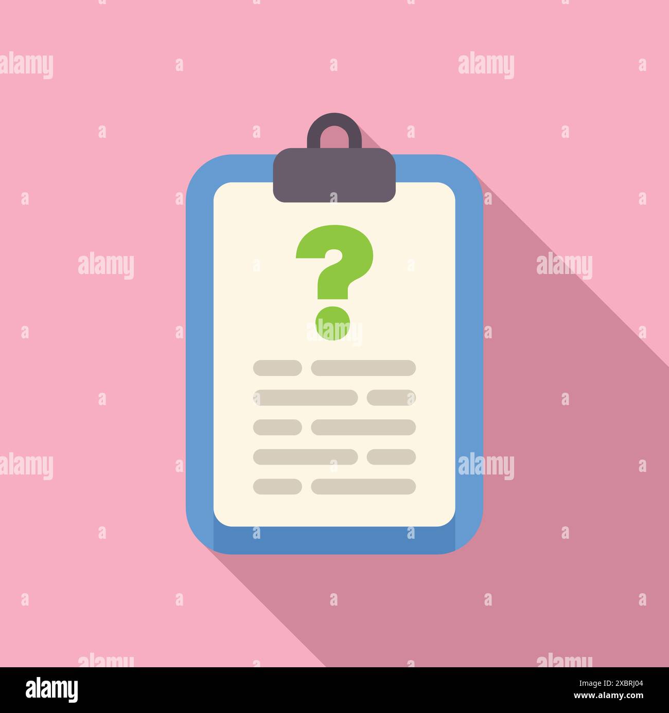 Clipboard with question mark showing frequently asked questions ...