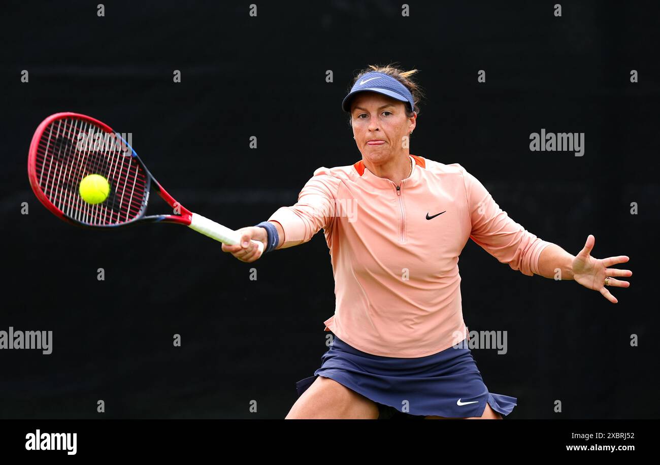 Tatjana Maria in action against Magdalena Frech (not pictured) on day ...