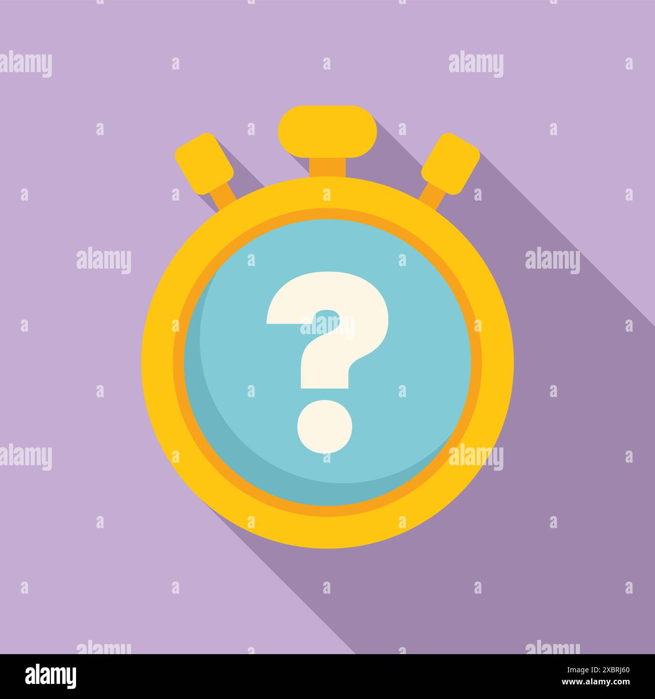 Stopwatch is showing question mark on its face flat style icon on a ...