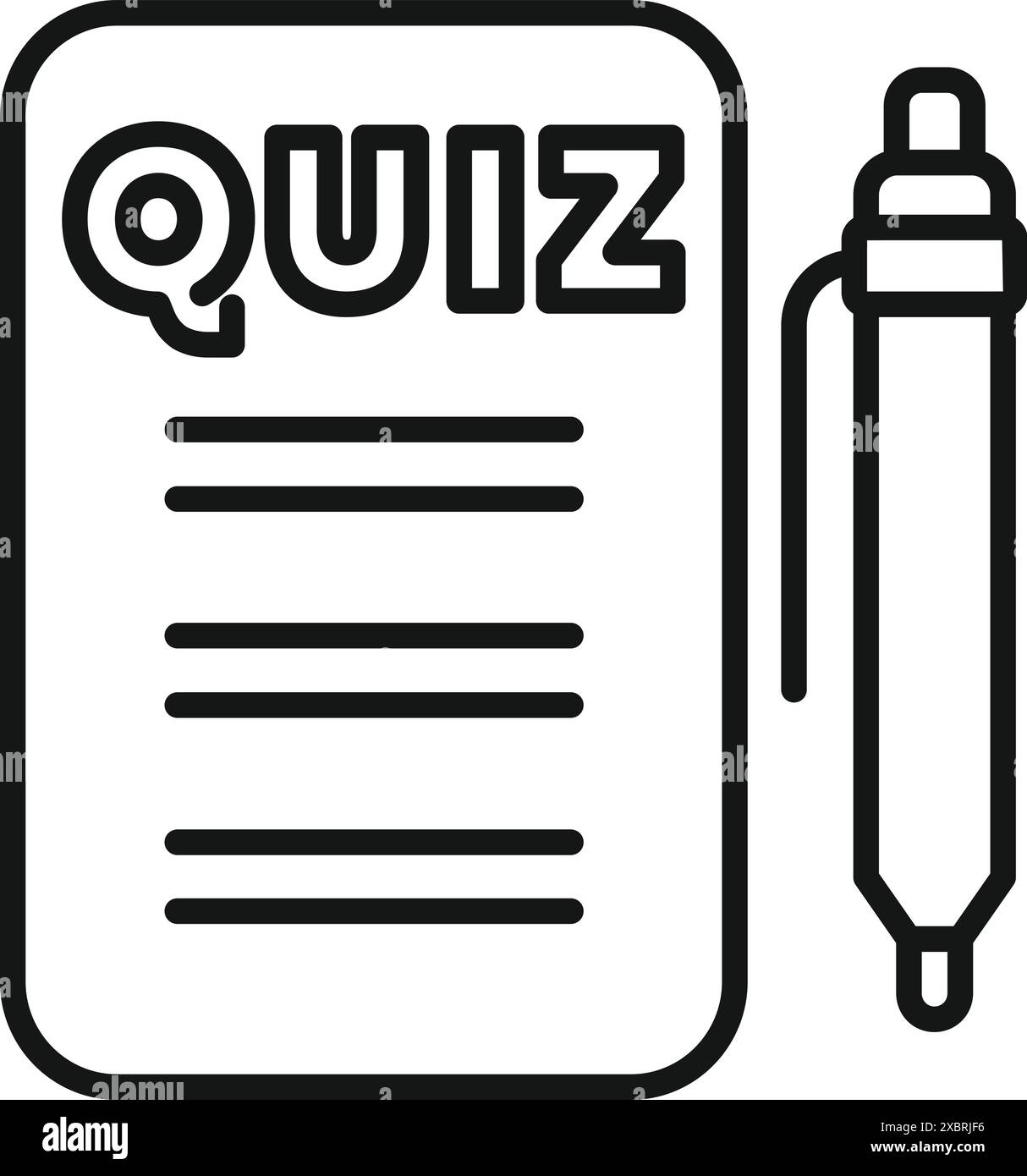 Icon of a multiple choice quiz form being filled with a pen Stock ...