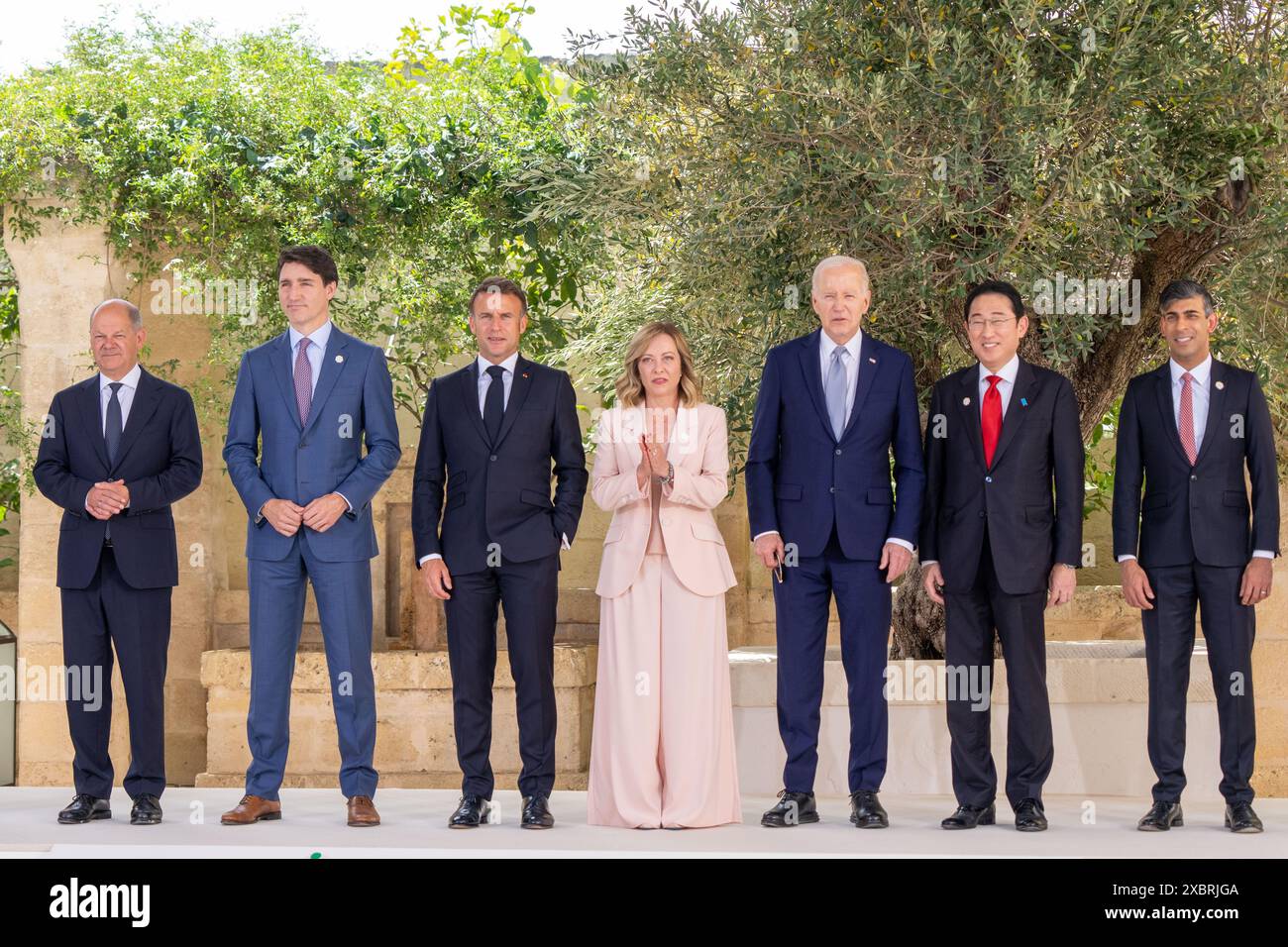 Bari, Italy. 13th June, 2024. German Chancellor Olaf Scholz (SPD, l-r ...