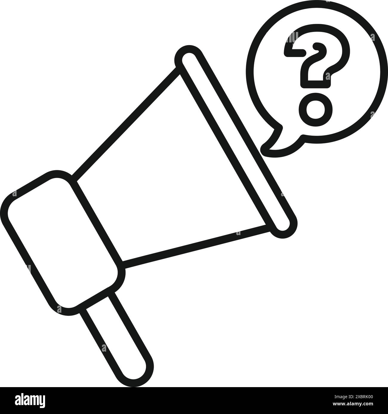 Minimalist illustration of a megaphone announcing a question ...