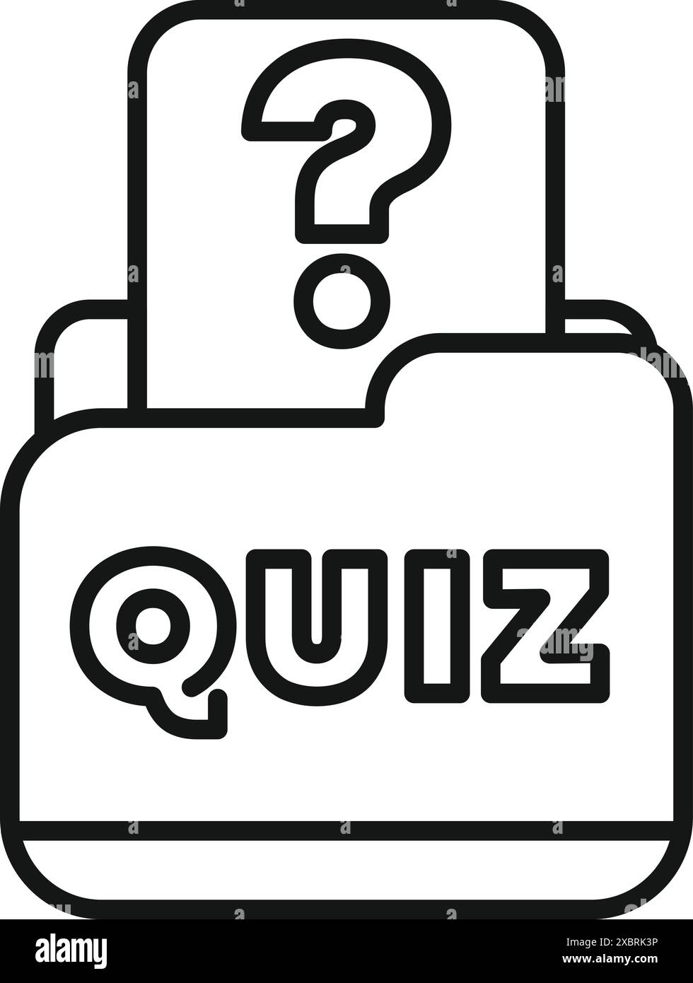 Online quiz file folder icon, test concept outline style Stock Vector ...