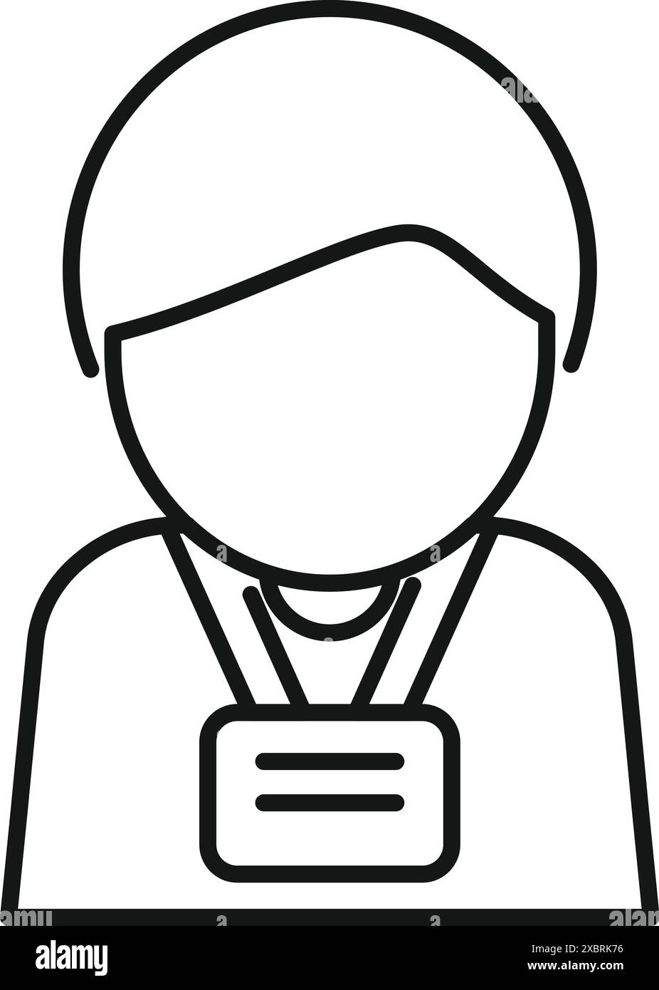 Simple design of a person wearing an id card on a lanyard, perfect for ...