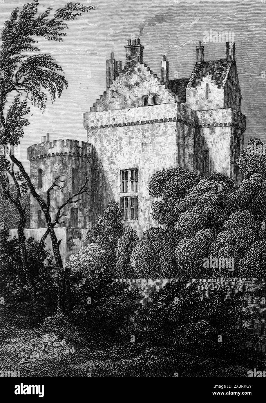 Merchiston Tower, near Edinburgh, unknown engraver. This is from an ...