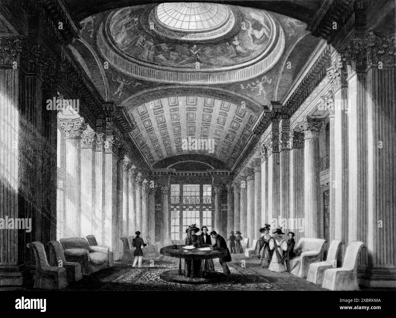 Interior of the Advocates Library, Edinburgh, engraved by W. Watkins ...
