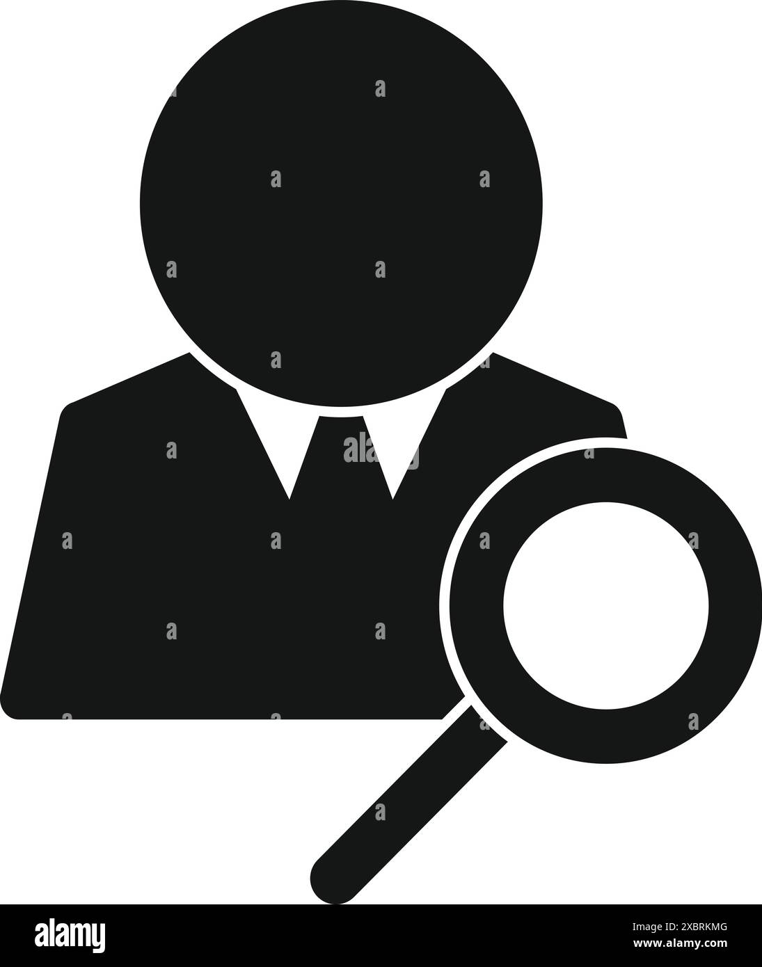 Businessman is holding a magnifying glass, searching for the perfect ...