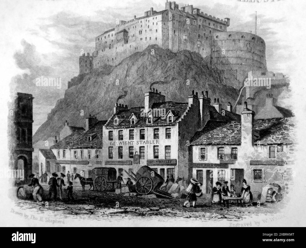 Edinburgh Castle, engraved by W. Wallis. This is from an engraving ...
